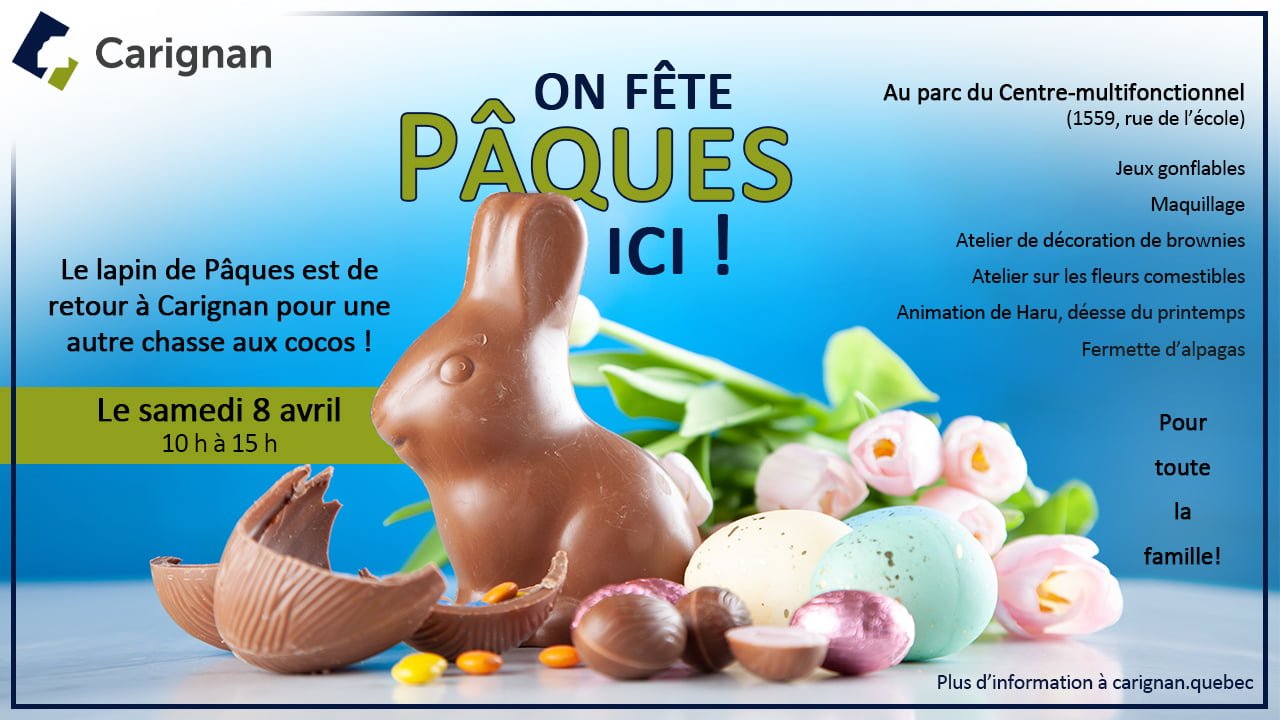 Fête de Pâques ce samedi 8 avril – Ville de Carignan